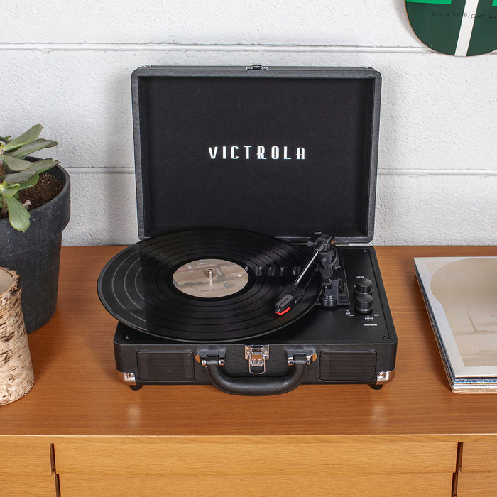 Bluetooth Briefcase Portable Record Player - Black – Victrola